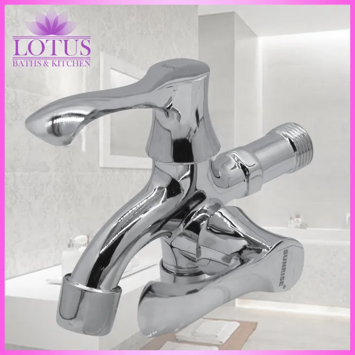Lotus S-2107 Dual Spout Bathroom Washing Machine Faucet 2-way Valve ...