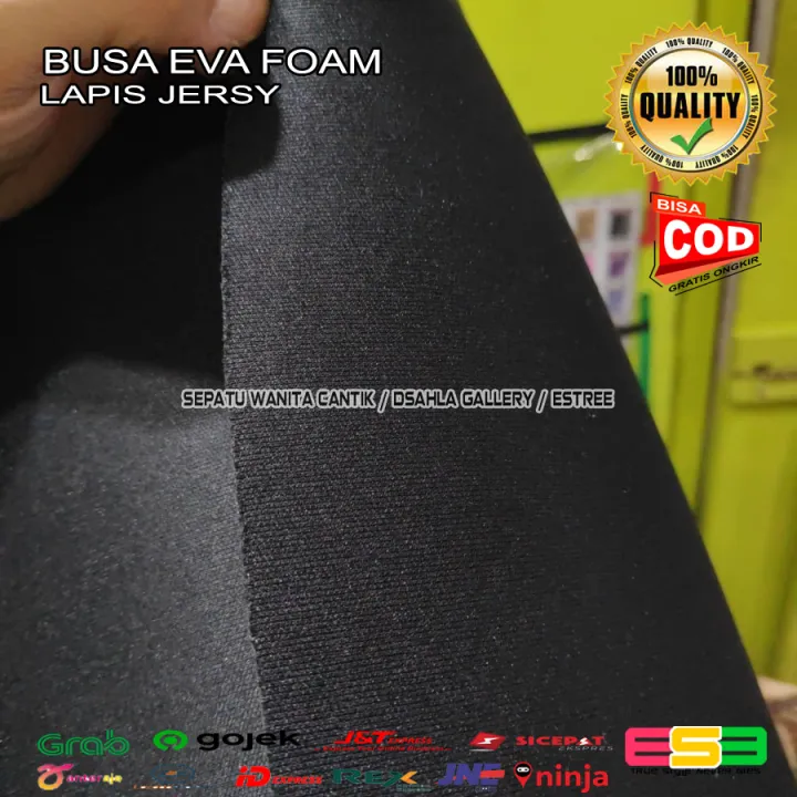 Busa Eva Foam Lapis Kain Jersy 2 mm harga Permeter - Hitam | Lazada ...