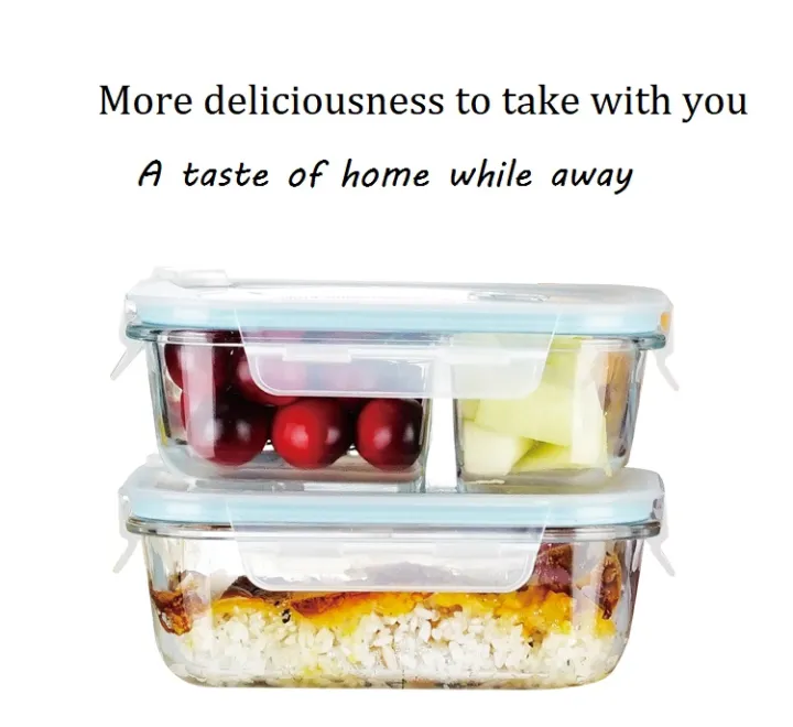 ANMAI Lid Sealed Glass Food Container/Crisp Box/Organizer/Storage Box/4 ...