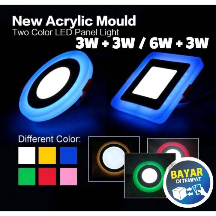 Lampu Led Downlight INBOUW 2 Warna Putih List Biru Warmwhite Kuning ...