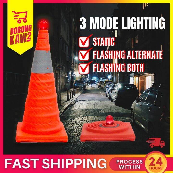 40cm / 50cm / 60cm Portable Safety Cone Flexible Collapsible Multi ...