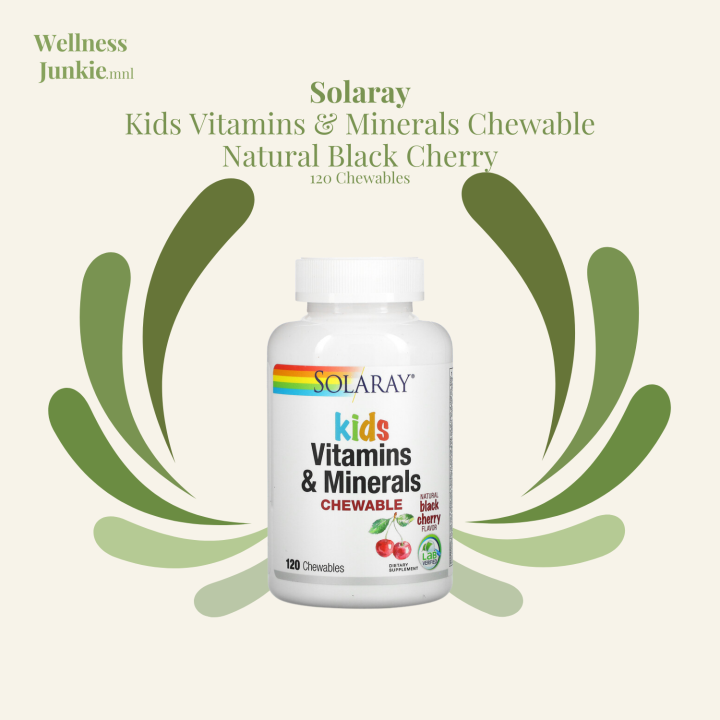 Solaray Kids Vitamins & Minerals Chewable Natural Black Cherry 120 ...