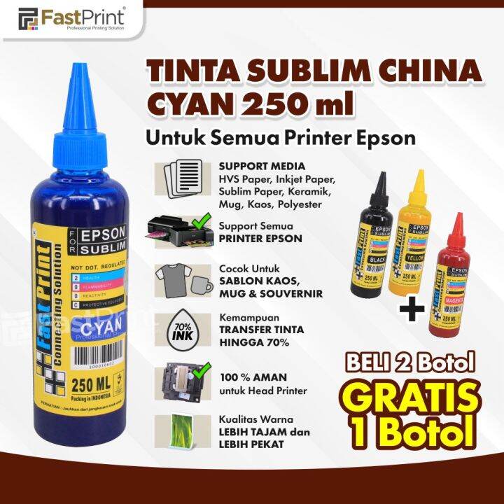 Tinta Sublim Sublime Sublimasi Epson China 250ML | Lazada Indonesia