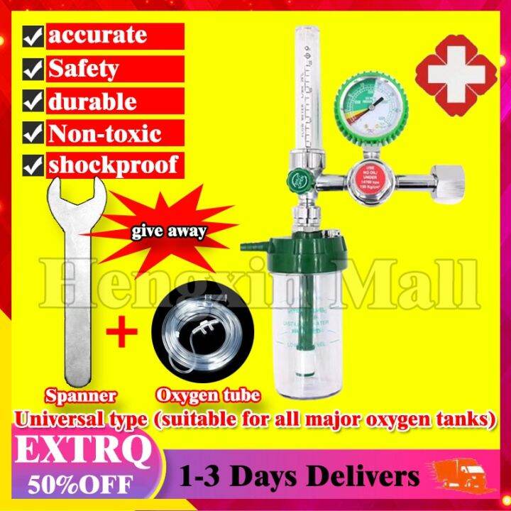 Oxygen Regulator With Pressure Gauge Oxygen Tank Medical Complete Set ...