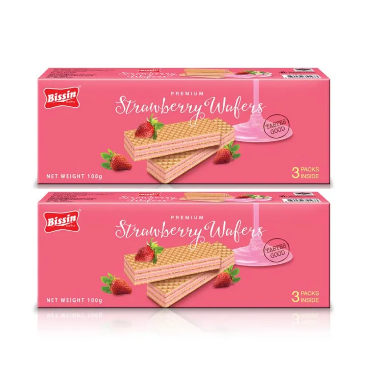 Bissin Wafer Strawberry Flavor 100g x 2 | Lazada PH