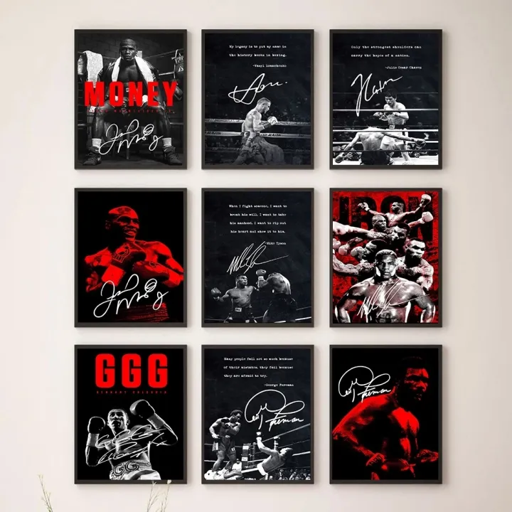 Black and White Boxing Legends Poster Canelo Alvarez Tyson Floyd Boxer ...