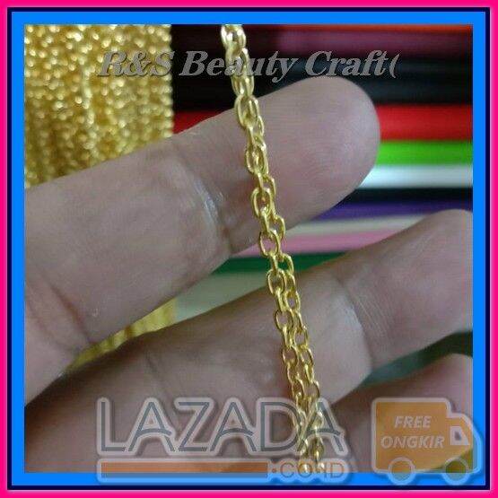 bahan kerajinan jahit Rantai nuri 0.8 ukuran lebar 4 mm|kalung titanium ...
