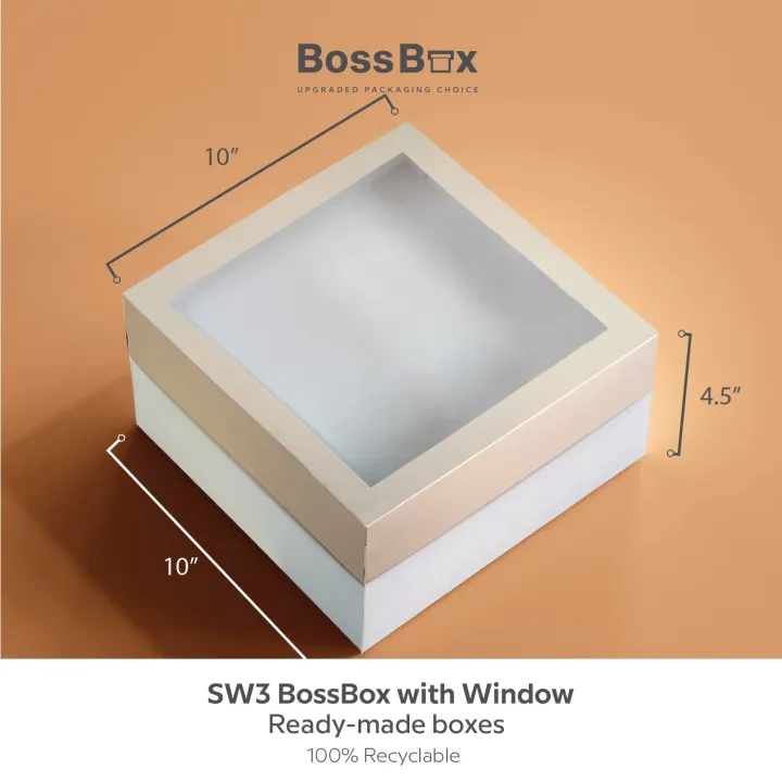Boss Box SW3 10" x 10" x 4.5" Boxes WITH WINDOW (5pcs / pack) | Lazada PH