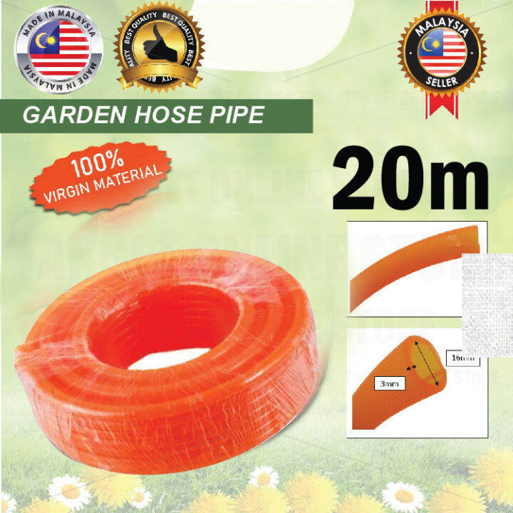 PVC Rubber Hose Pipe Water Garden Getah Paip Air Tandas Oren | Lazada