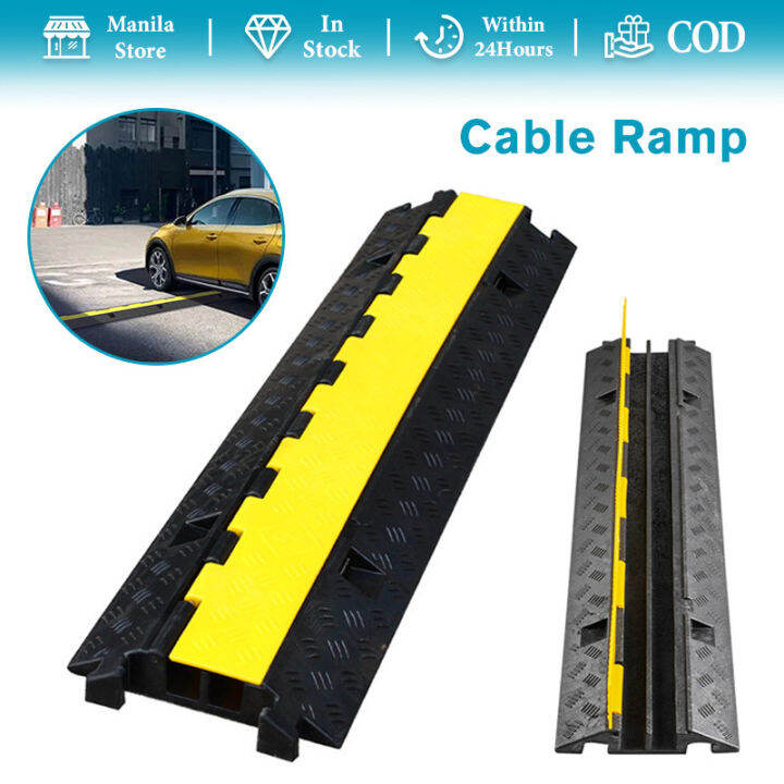 Cable Ramp 2 Channe Black & Yellow Rubber Traffic Speed Bumps Cable ...