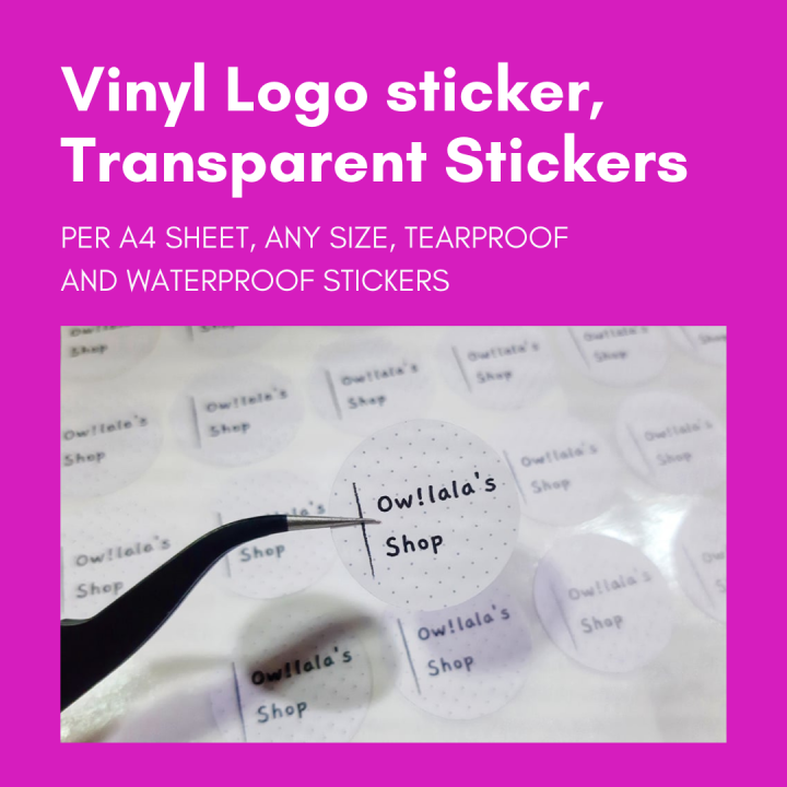 Customized Vinyl Sticker, Transparent Stickers for Milkteas, Tearproof ...