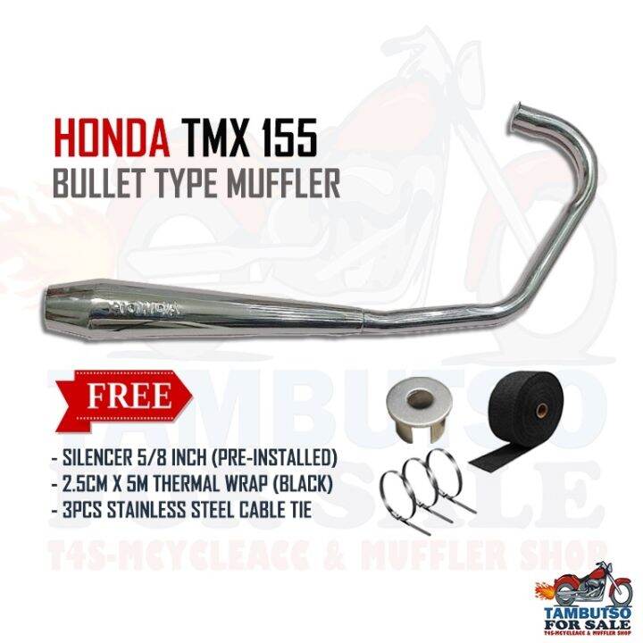 Honda TMX 155 Bullet Pipe Type Muffler for TMX 155 Exhaust pipe | Lazada PH