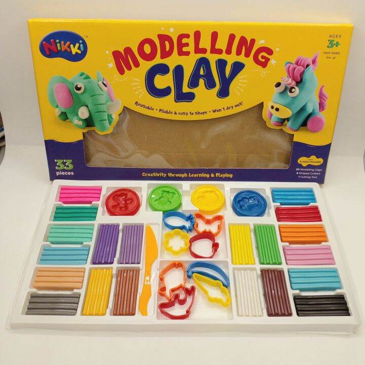 Nikki 33 pieces Fun Clay Modelling Clay Set With Accessories (LS51 ...