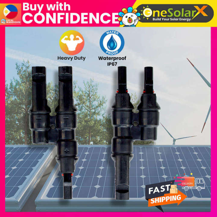2 in 1 MC4 Connector Combiner MC4 Splitter T Connector 1 SET Solar DC ...