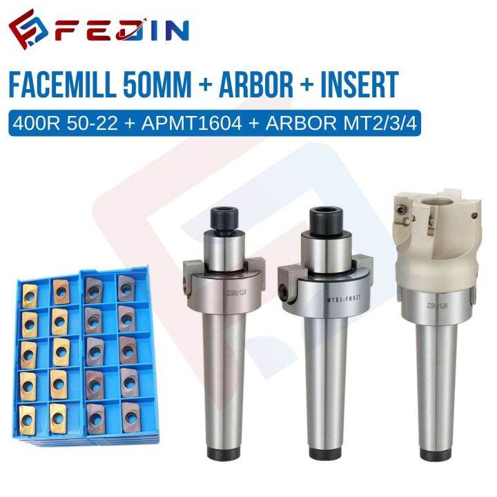 FEDIN Milling Cutter Facemill 50mm Set Arbor MT2 MT3 MT4 FMB22 Set ...