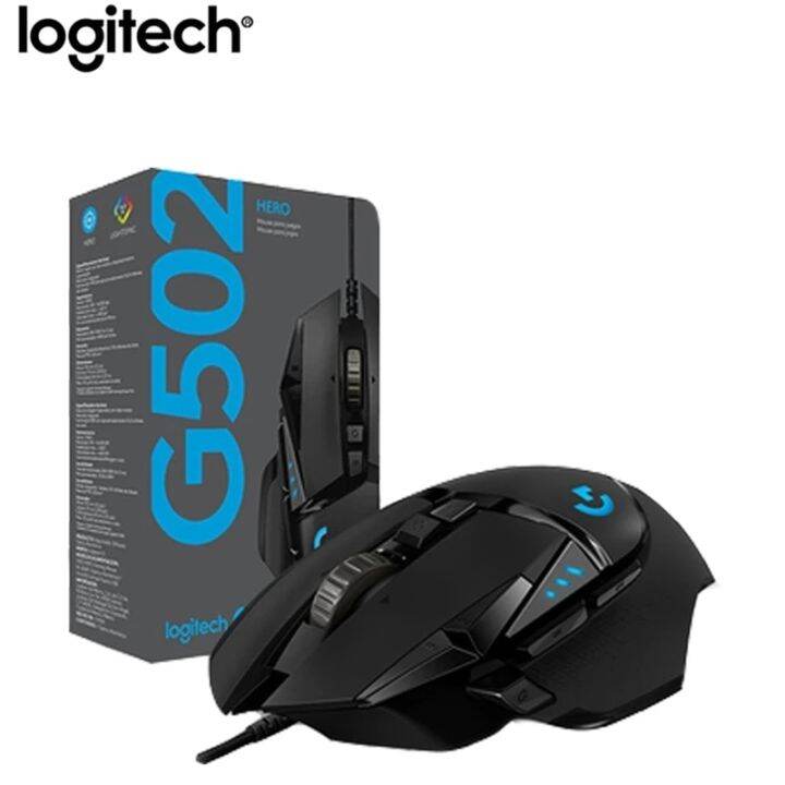 ฮีโร่ G502 Logitech RGB เมาส์เกมมืออาชีพ25600DPI แสงที่สามารถปรับได้ ...
