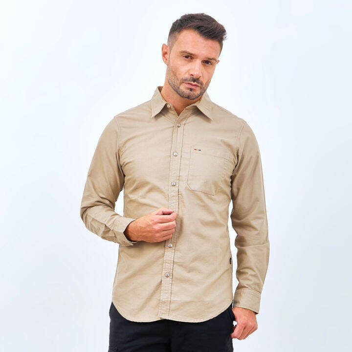 Emba Classic-Kemeja Pria Lengan Panjang Polos warna Alumunium - Squad ...