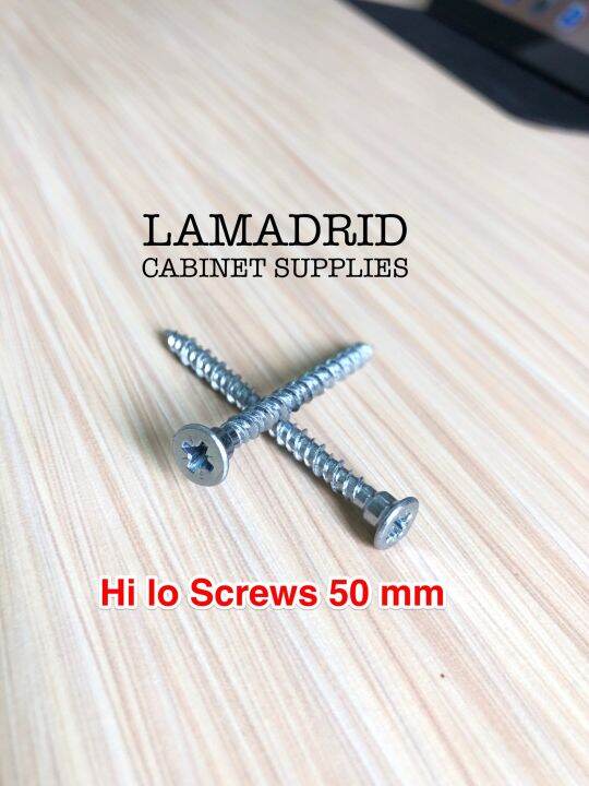 50 mm Hi-Lo Screws 2 inches 100 pieces for Cabinet Making & Modular ...
