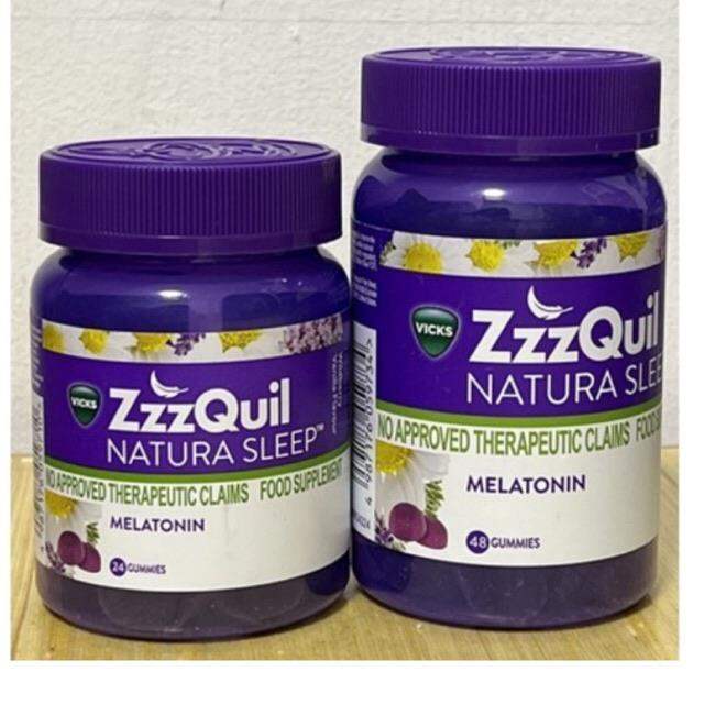 VICKS ZzzQuil Natura Sleep Melatonin 24 and 48 Gummies | Lazada PH