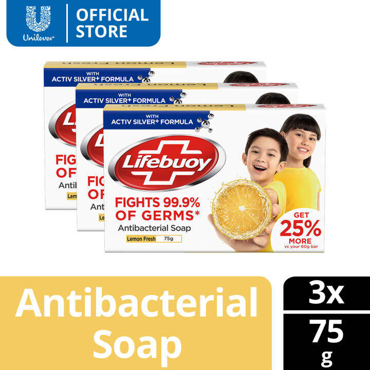 Lifebuoy Antibacterial Soap Lemon Fresh Triple Pack 75gx3 Lazada Ph