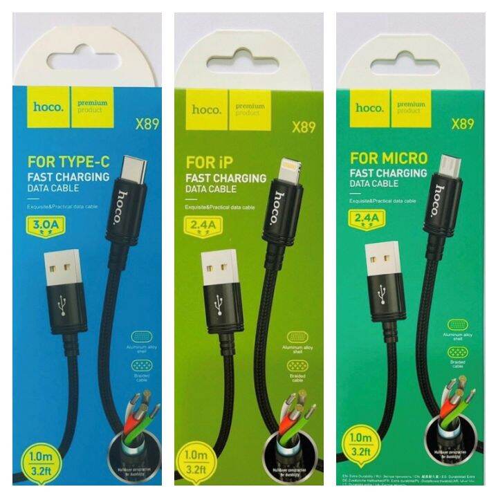 Dây sạc Hoco X89 siêu bền chính hãng 100% (Lightning, Typc C, Micro ...