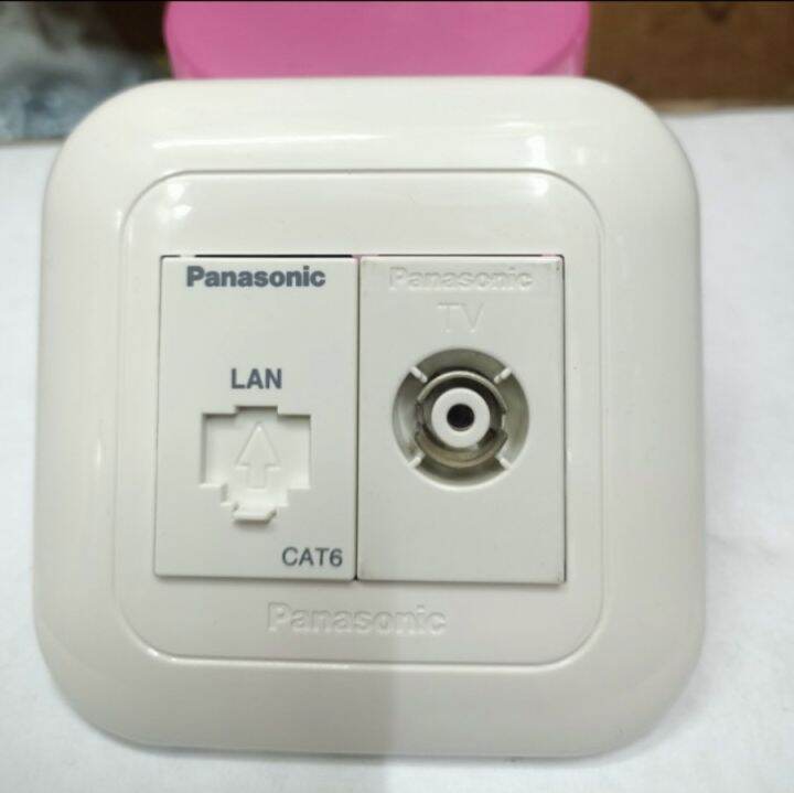 Stop kontak saklar panasonic lan data network cat6 RG45 RG 45 RJ45 RJ ...