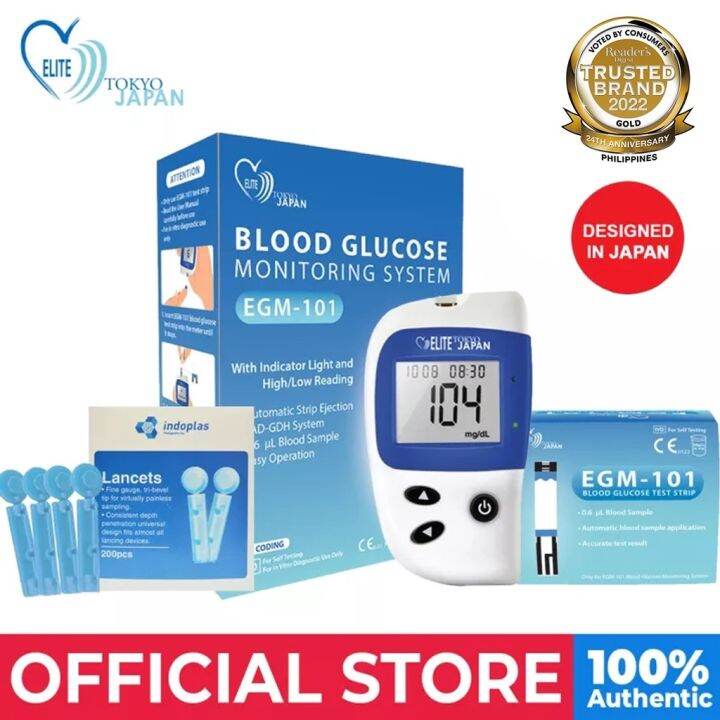 Elite Tokyo Japan EGM101 Blood Glucose Meter Glucometer Monitoring ...