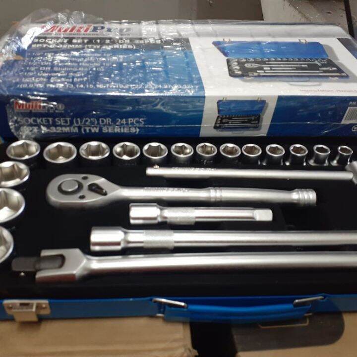 Kunci sock kunci sok kunci socket set 1/2" MULTIPRO 8-32mm 6pt 24pcs ...