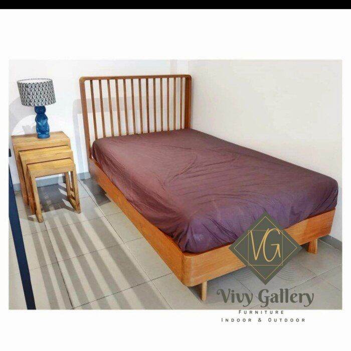Tempat tidur dipan retro minimalis modern kayu jati custom - 180x200 ...