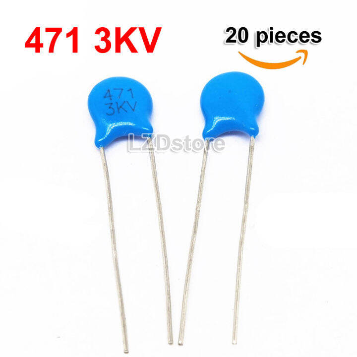 20PcsเซรามิคCapacitor 470pF 471 471K 3KV 3000V | Lazada.co.th