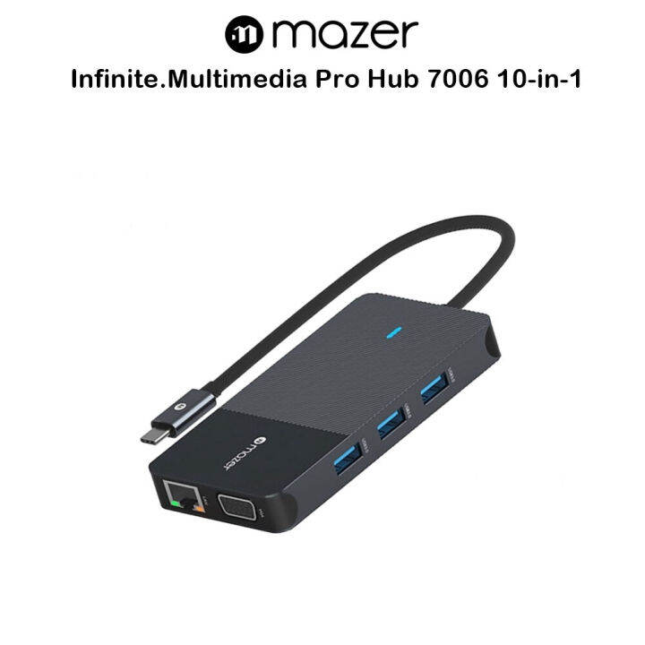 Mazer Infinite ProHub 10in1 USB-C PD3.0 ฮับมัลติพอร์ต100W 4Kเกรดพรีเมี่ ...