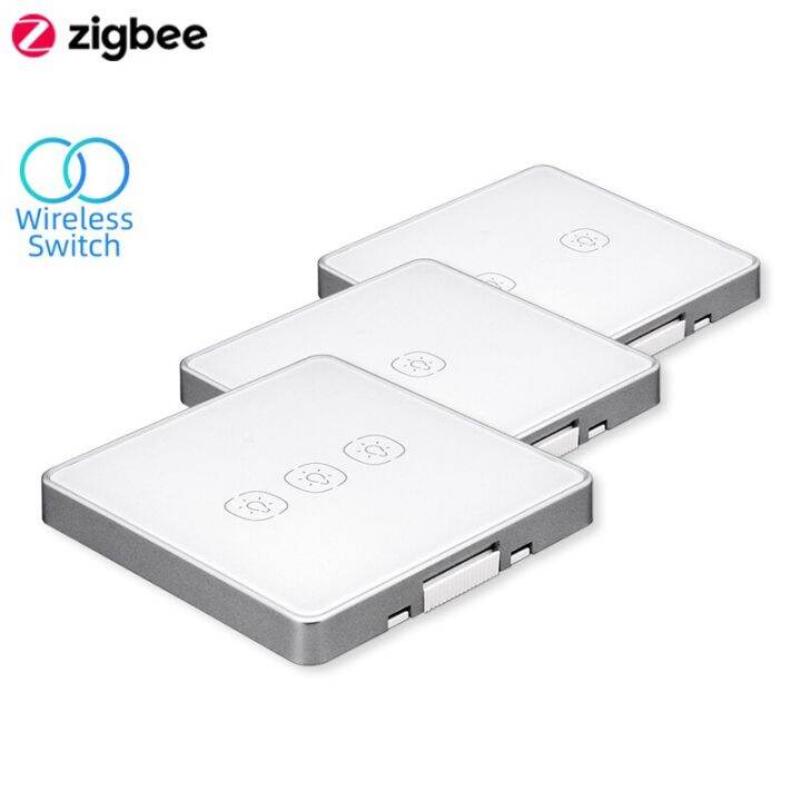 Lonsonho Tuya Art Zigbee สวิตช์ฉากไร้สาย1 2 3 Gang ควบคุมรีโมทแผงสัมผัสแก้วสนับสนุนสติ๊กเกอร์ติด ...