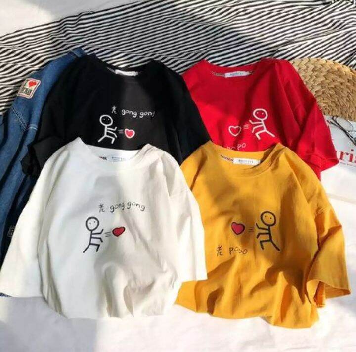 [HCM]Áo thun nữ form rộng Hàn Quốc in hình Trái Tim Gong Gong dễ thương ...