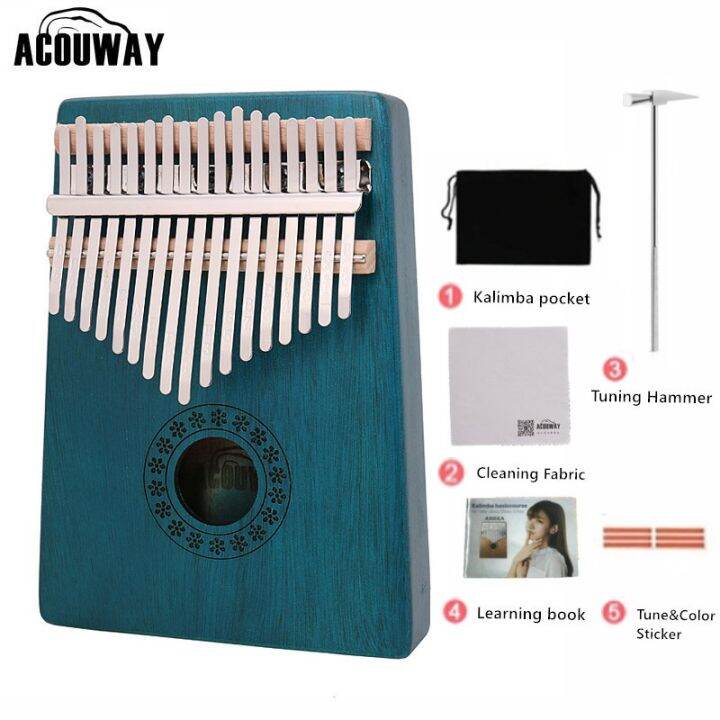 【COD】Kalimba 17 Keys Thumb Piano Tune C solid Mahogany Wood birthday ...
