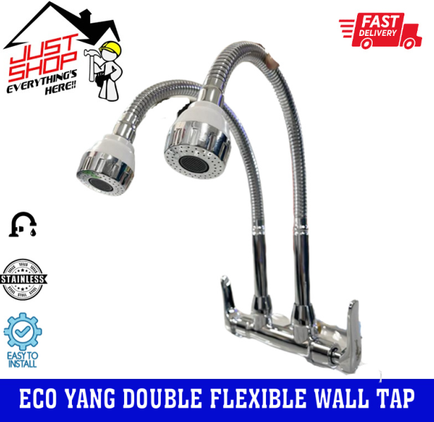 ECO YANG Double Sink Tap Wall/ E8602/ Kepala Paip Sinki | Lazada