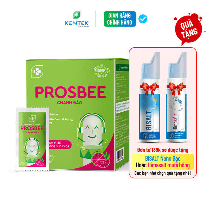 Siro ho thảo dược Prosbee chanh đào giúp giảm ho, bổ phế dành cho trẻ ...