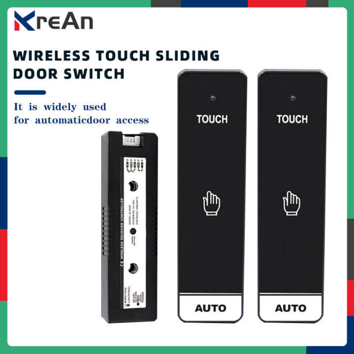 Wireless 2.4G Exit Button Switch NO/NC/COM Auto Door System Push Exit Release Button Switch For ...