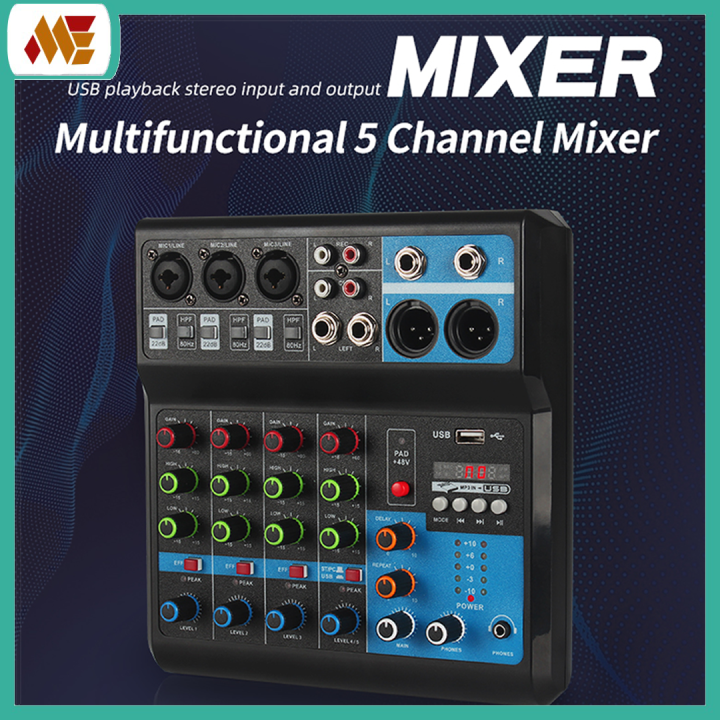 Mixing Console USB Record PC Playback 48V Phantom Power Delay Mic ...