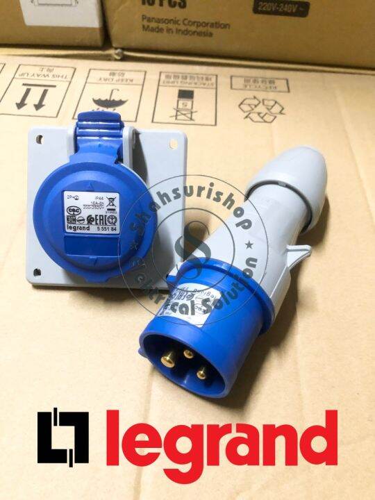 Legrand Panel Mounting + Straight Plug 16A 2P+E (Male-Female) IP44 ...