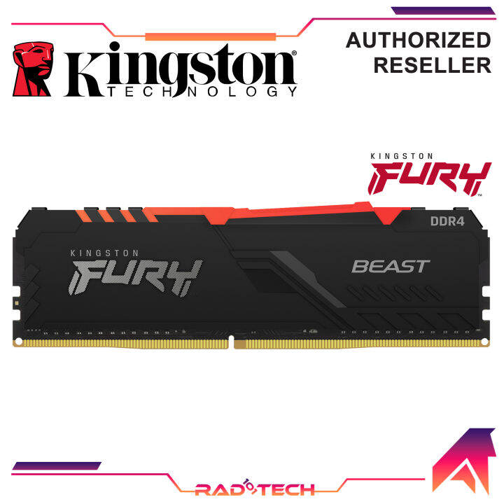 Kingston Fury Beast 8GB 3200MHz DDR4 CL16 DIMM 1Rx8 RGB [KF432C16BBA/8] | Lazada PH