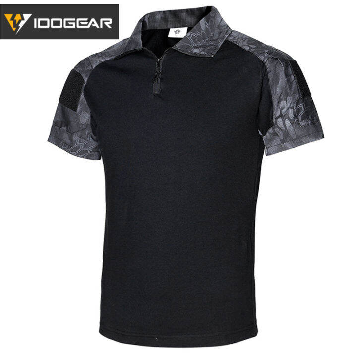 IDOGEAR Tactical Short Sleeve Polo Shirt Tactical Combat Shirt Top Camo ...