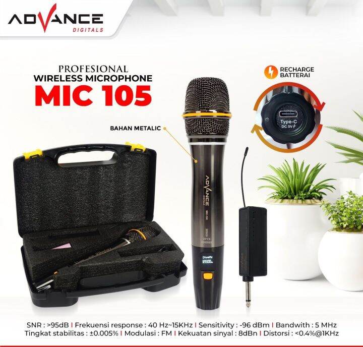 Mic ADVANCE 105 Wireless microphone Mic tanpa kabel | Lazada Indonesia