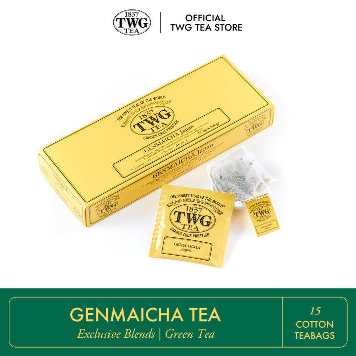 TWG Tea | Genmaicha Tea, Japanese Green Tea Blend in 15 Hand Sewn ...