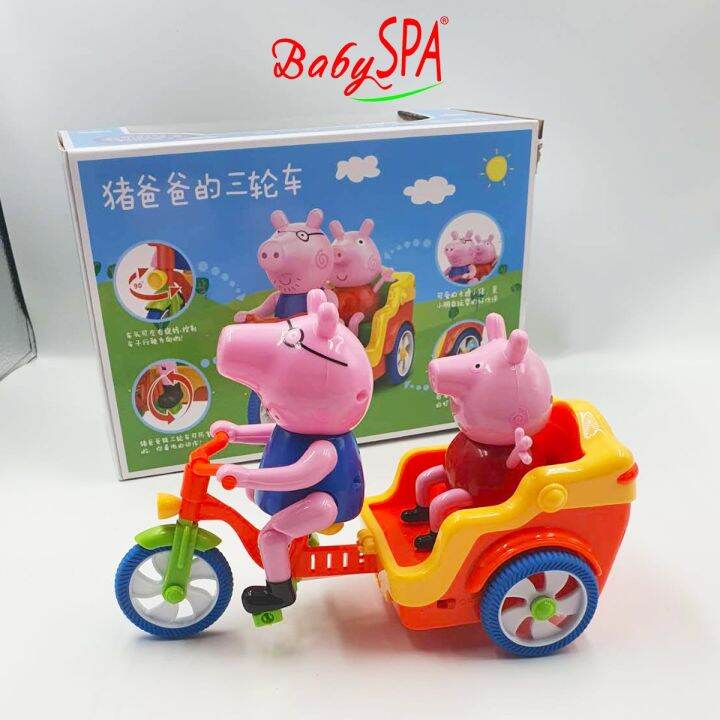 KIDS TOYS DADDY PEPPA PIG'S TRICYCLE BATTERY OPERATED TOY LIGHT AND ...