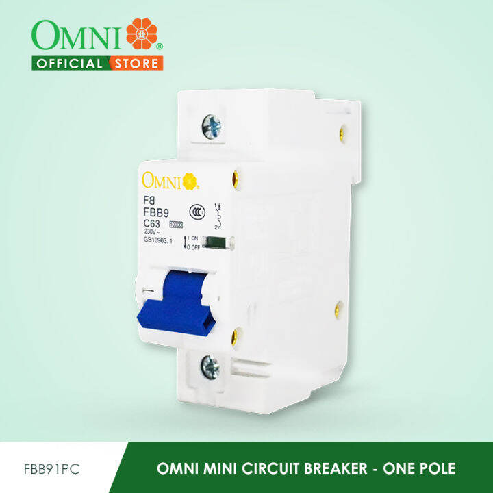 OMNI Mini Circuit Breaker One Pole - 100A AC 230-400V~ FBB91PC100 ...