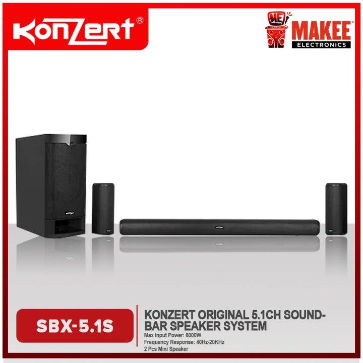 Konzert SBx-5.1S Original 5.1CH Soundbar Speaker System with Bluetooth ...