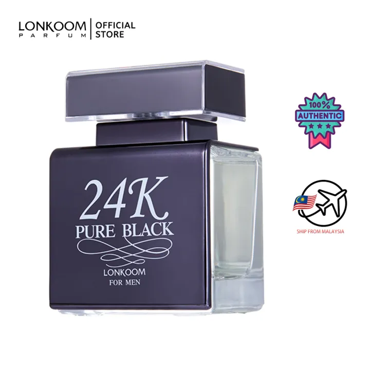LONKOOM 24K Pure Black Aromatic–Fougere Scents EDP Perfume for Men ...