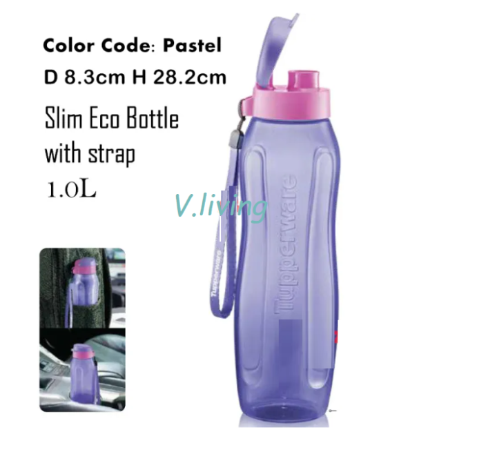 Tupperware Slim Eco Bottle 1L/Drinking Bottle/ Air botol/ Water bottle ...