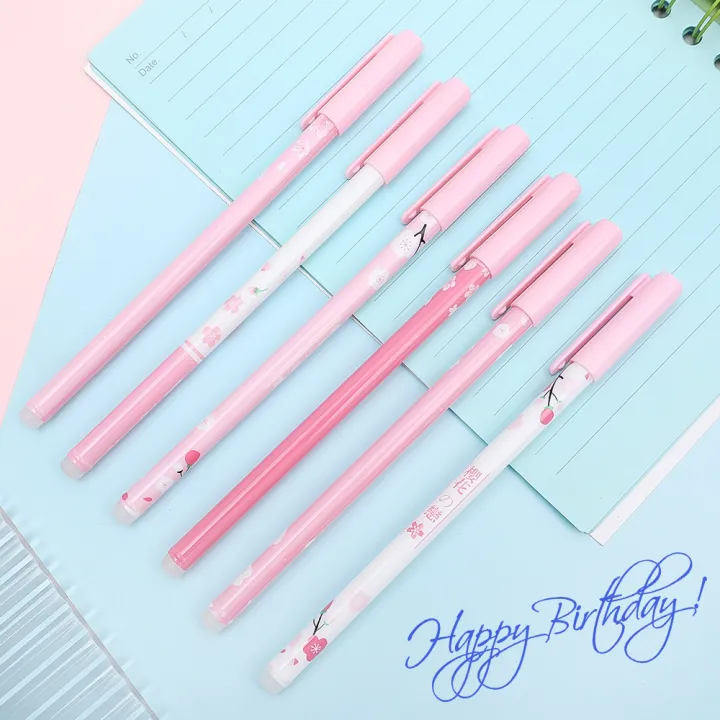 5/3/1pcs Pink Cherry Blossom Gel Pen Erasable Pen with Eraser 0.5mm Gel ...