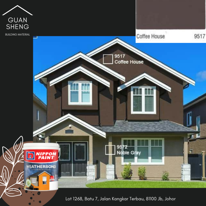 Nippon Paint Weatherbond (Brown Series) Exterior Wall Paint 1L/5L | Lazada